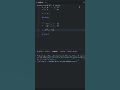 Combine 2 dictionaries in a Single Expression using Python #shorts #Python3.9 #PythonShorts ...