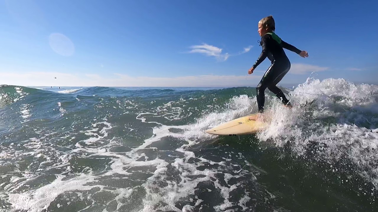10 year old Jordy working on surfing turns - YouTube