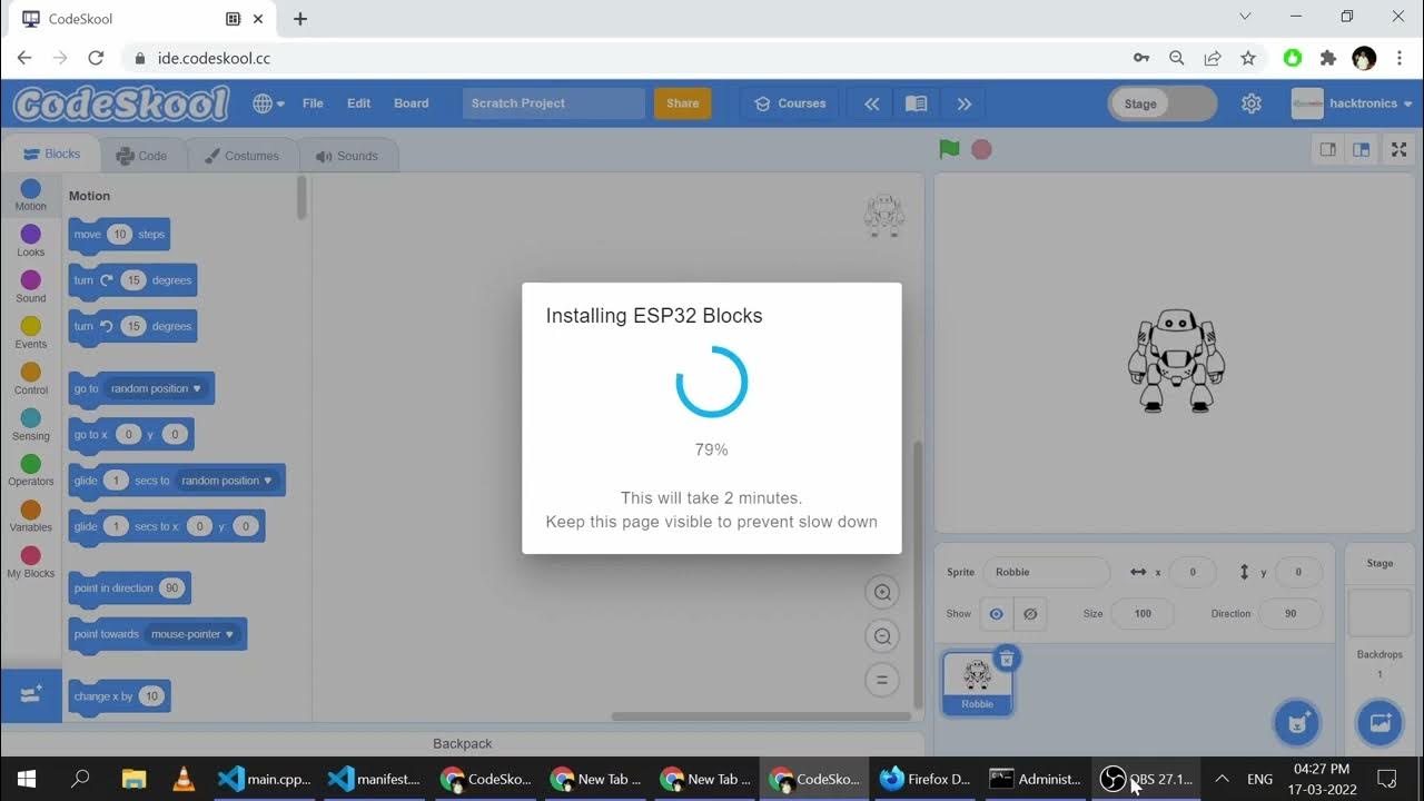 ESP32 Programming using block based CodeSkool (Scratch) - YouTube