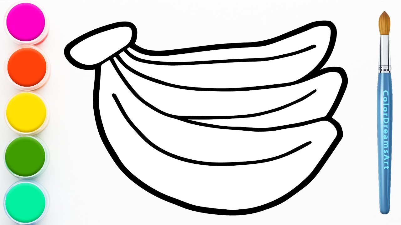 How to Draw a Bunch of Bananas | Step by Step - YouTube