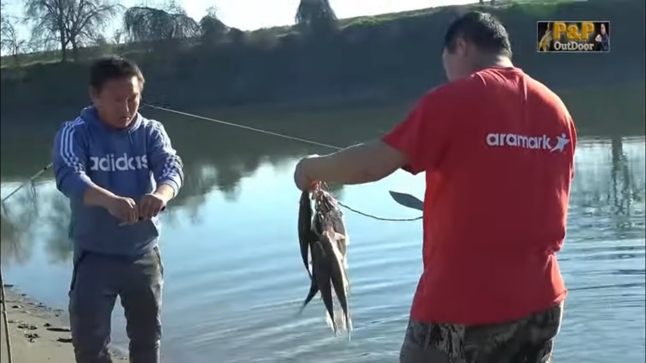 Fishing Split tail and Sucker (Catch & Cook) Yos Hav Dej Nuv Ntses - YouTube