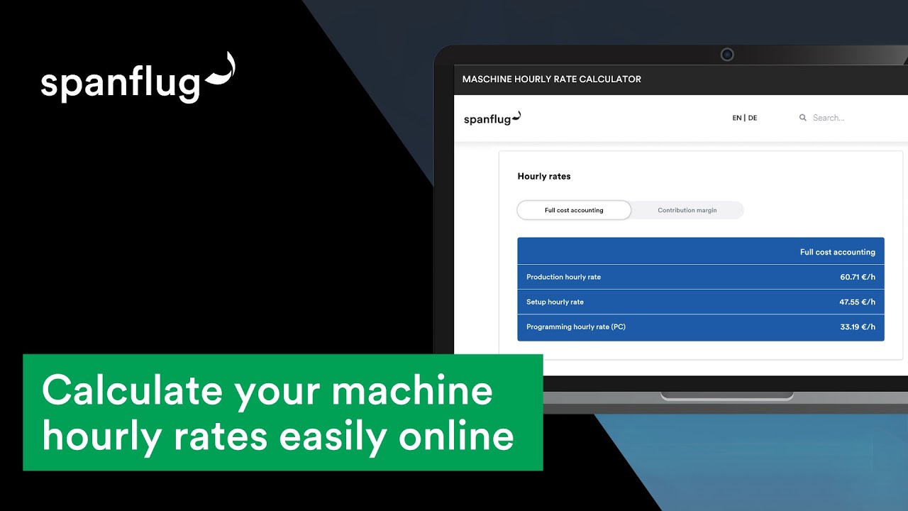 Spanflug - machine hourly rate calculator - YouTube
