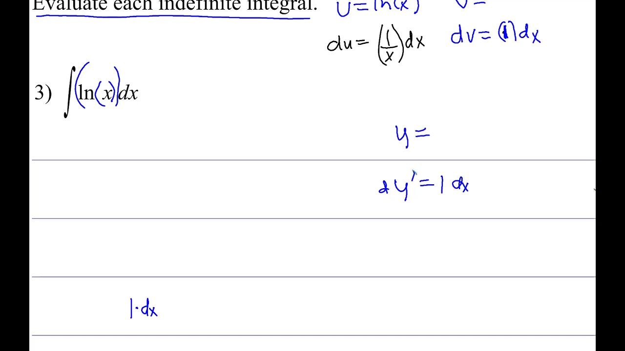 Integration by Parts: You select the U and the Dv - YouTube