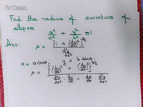 Radius Of Curvature For An Ellipse - YouTube