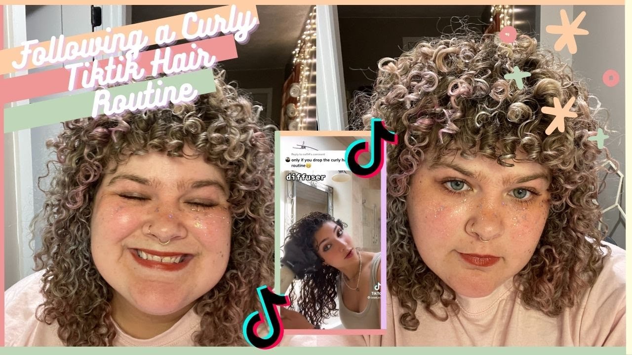 Following A Curly Tiktok Hair Routine - YouTube