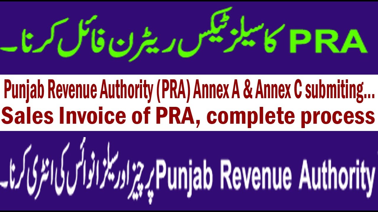 How to file Punjab Revenue Authority (PRA) sales tax return | Purchase ...