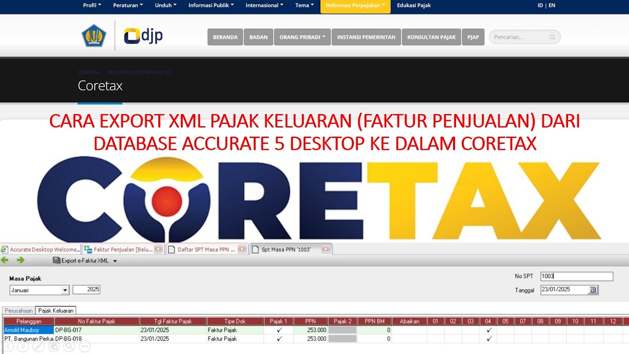 Ekspor XML Faktur Pajak Keluaran dari Accurate 5 Desktop ke CoreTax ...