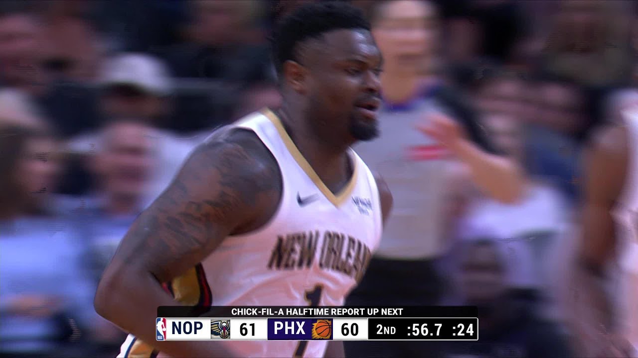 Zion Williamson ends 1st half on absolute tear vs. Suns - YouTube