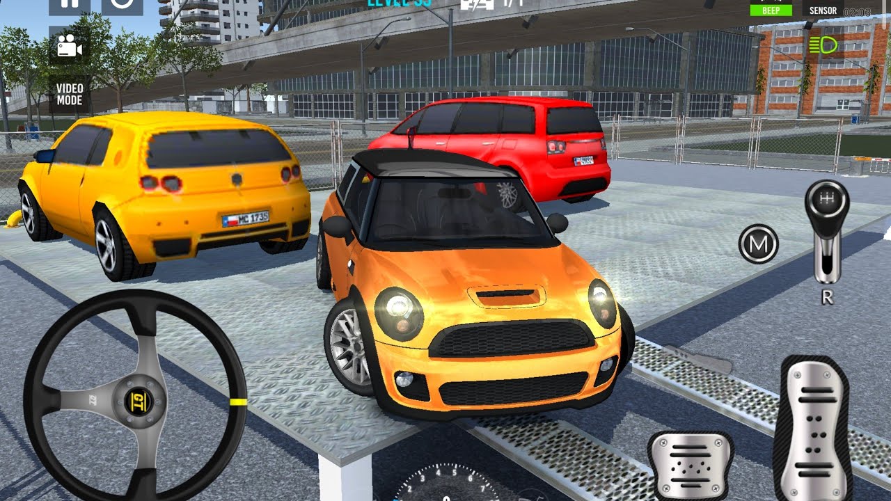 Yellow Mini Cooper Parking Challenge! Car Simulator 3D: Car Parking ...