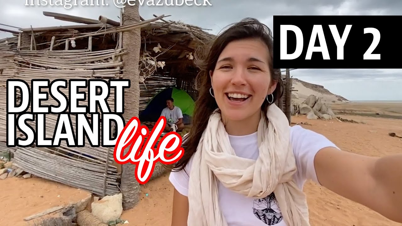 Our Remote Beach Camp on the Desert Island - YouTube