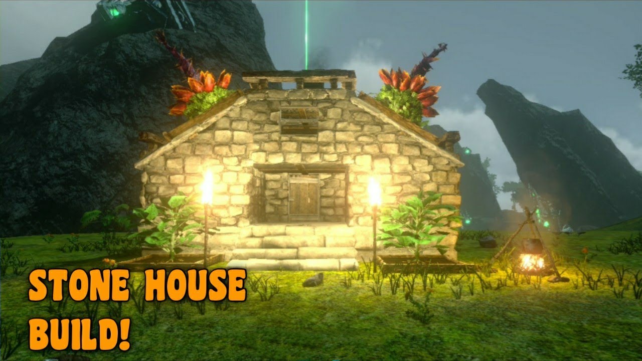 Ark Mobile Small Stone House Build | Ark Mobile House/Base Build - YouTube