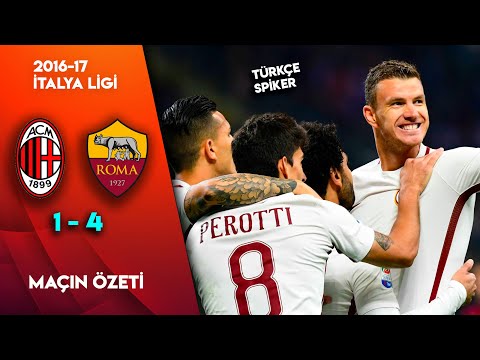 Milan 1-4 Roma | 2016-17 İtalya Ligi DZEKO ŞOV - Türkçe Spiker