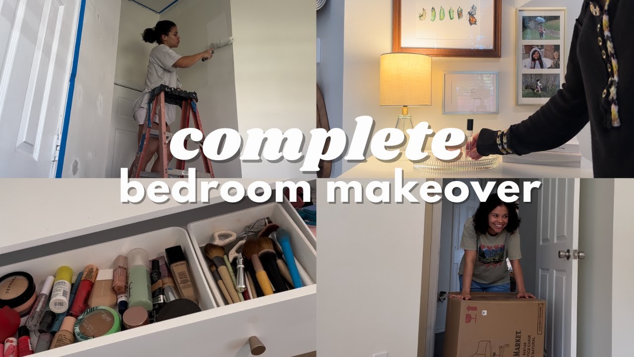 Complete Bedroom Makeover | painting, new furniture, organizing ...