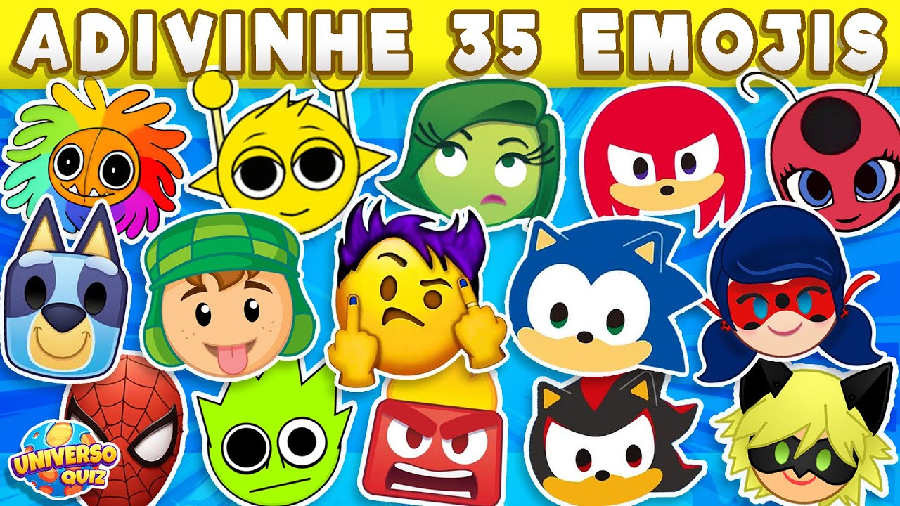 Você Consegue Acertar Todos?🎬 Adivinhe 35 Personagens pelo EMOJI - YouTube