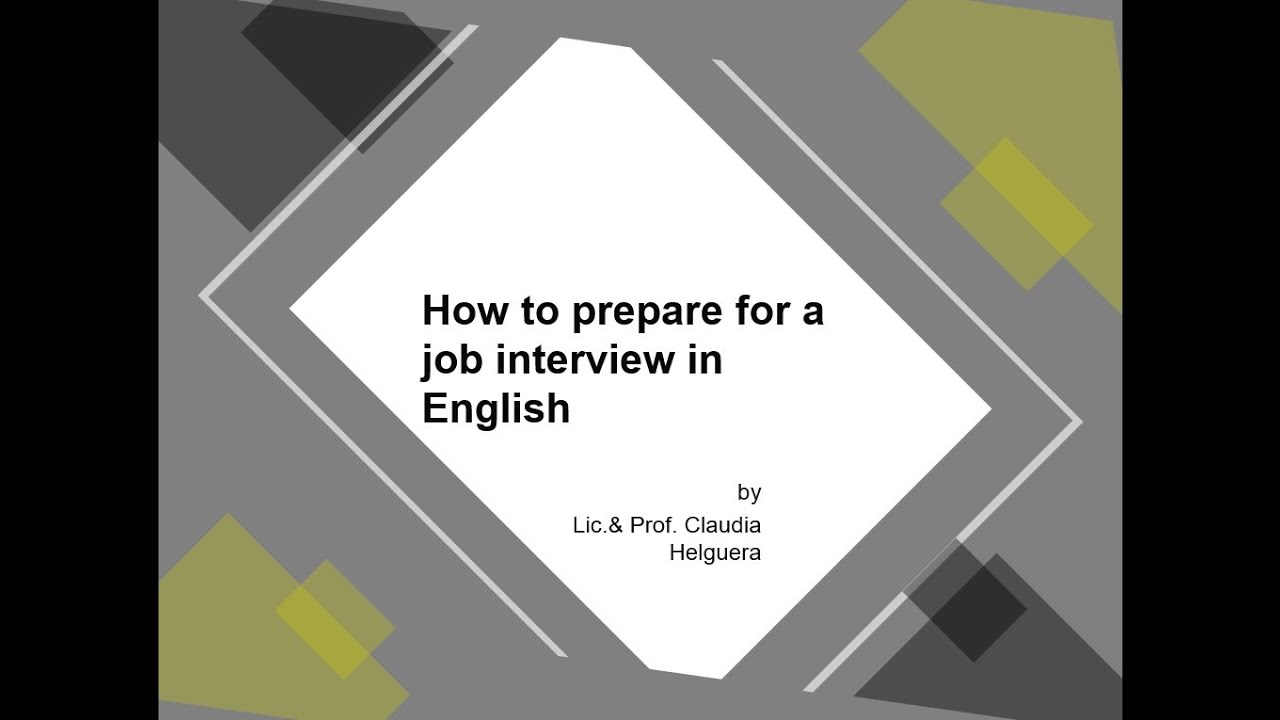 Training Session: Job Interviews - YouTube