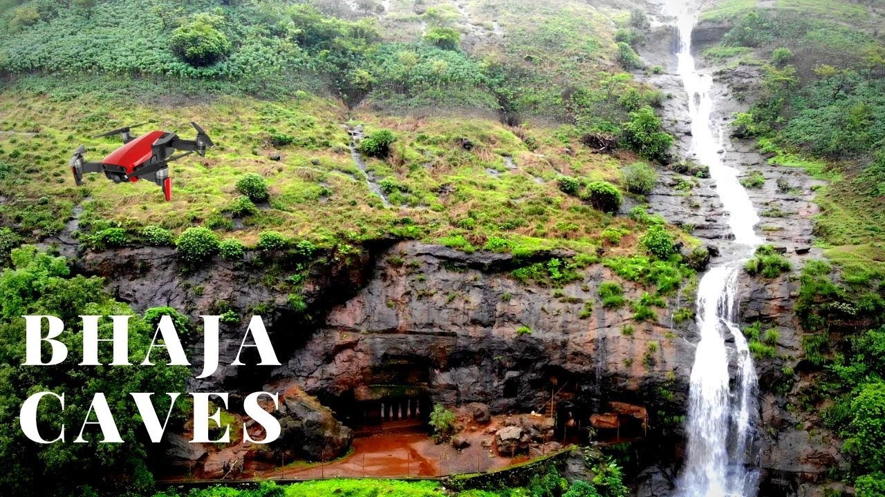 Bhaja Caves Waterfalls, Lonavala - Drone - YouTube