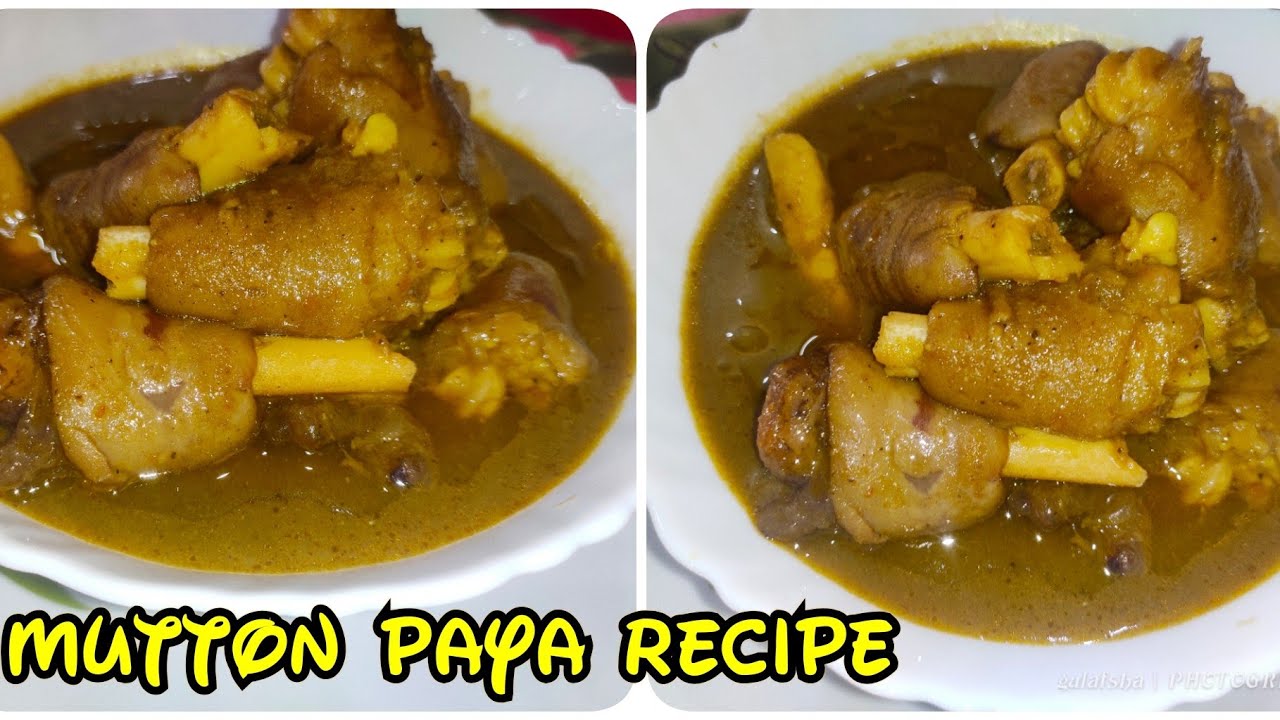 Mutton paya curry [Green masala] recipe / Lamb trotters recipes - YouTube
