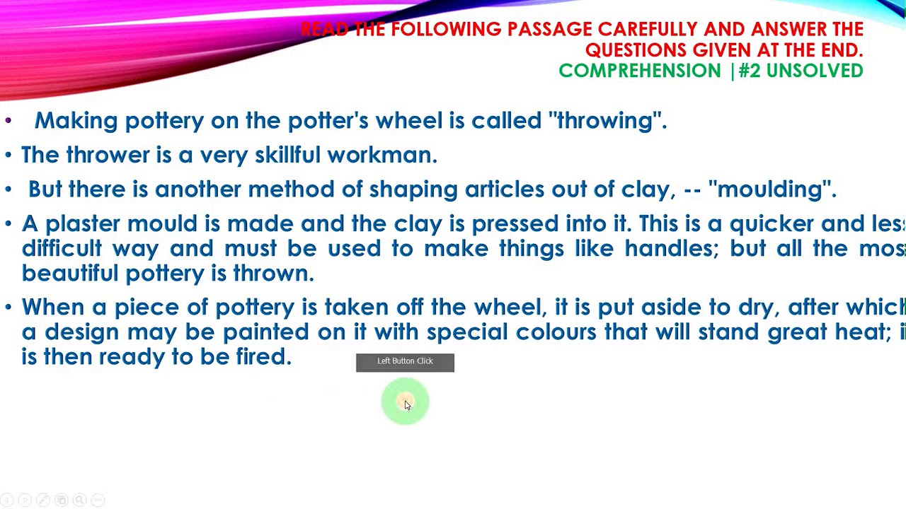 Comprehension #2 For Un-Solved English(B) class-9th - YouTube