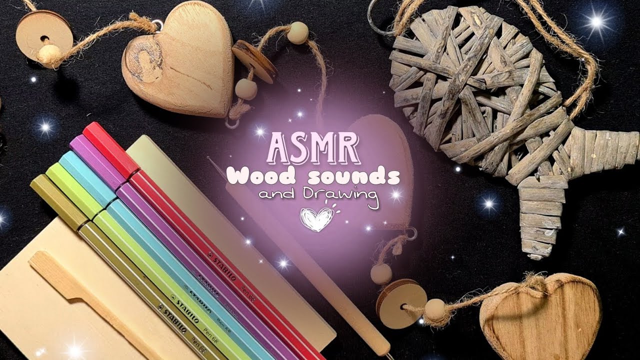 ASMR | WOOD sounds 🪵🎨 Tapping, Drawing, Tracing - YouTube