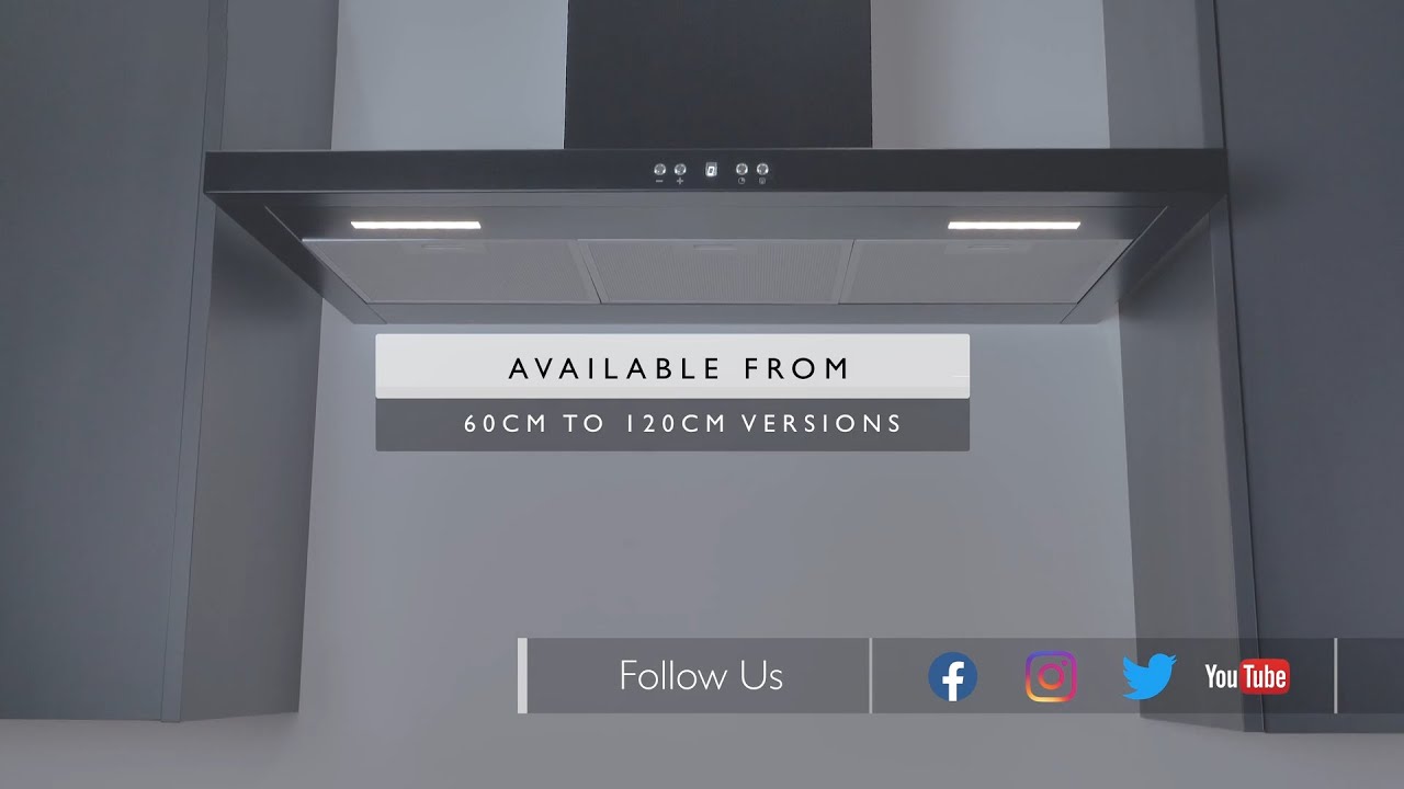 90cm Moda Slimline Cooker Hood in Black - YouTube