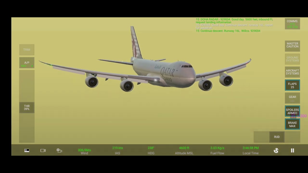RFS-Real Flight Simulator Boeing 747-8F Qatar Cargo Narita to Doha Full ...