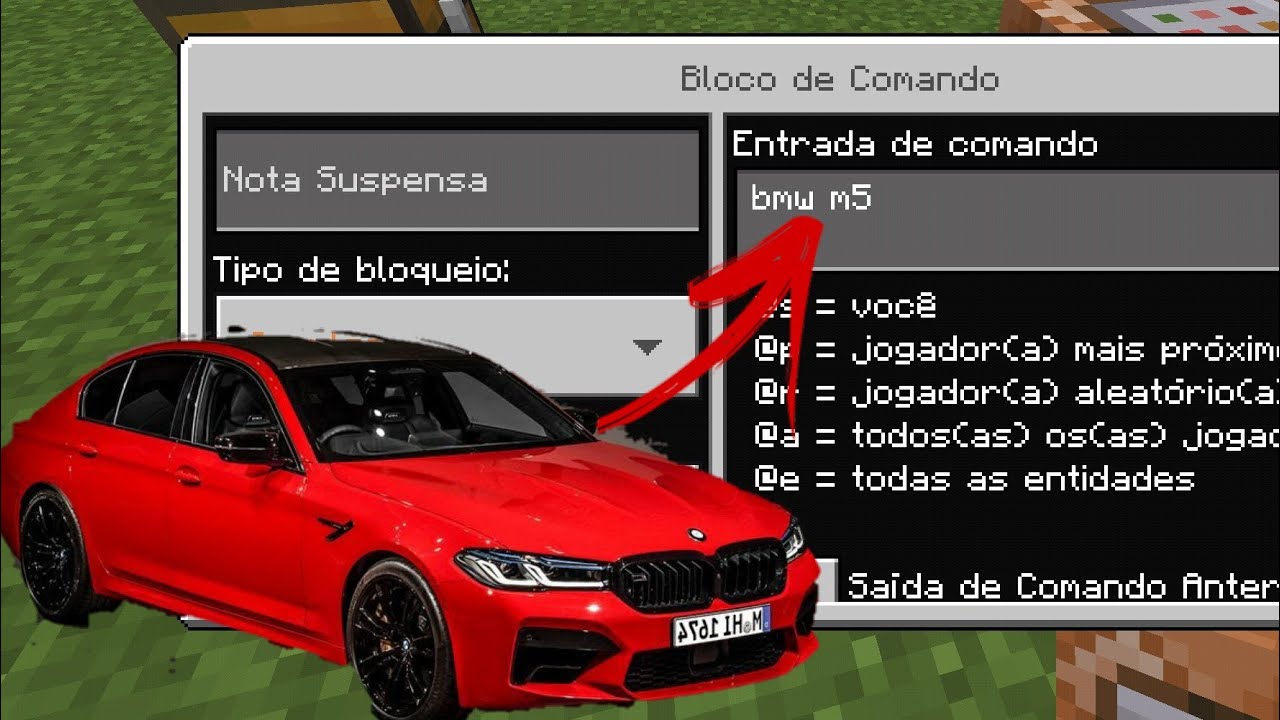 COMANDO DO BMW M5 NO MINECRAFT PE (COMMAND BLOCK) car bmw m5 command ...