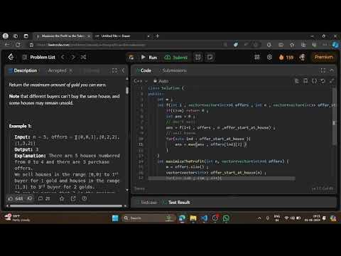 Leetcode 2830 || Maximize the Profit as a Salesman - YouTube