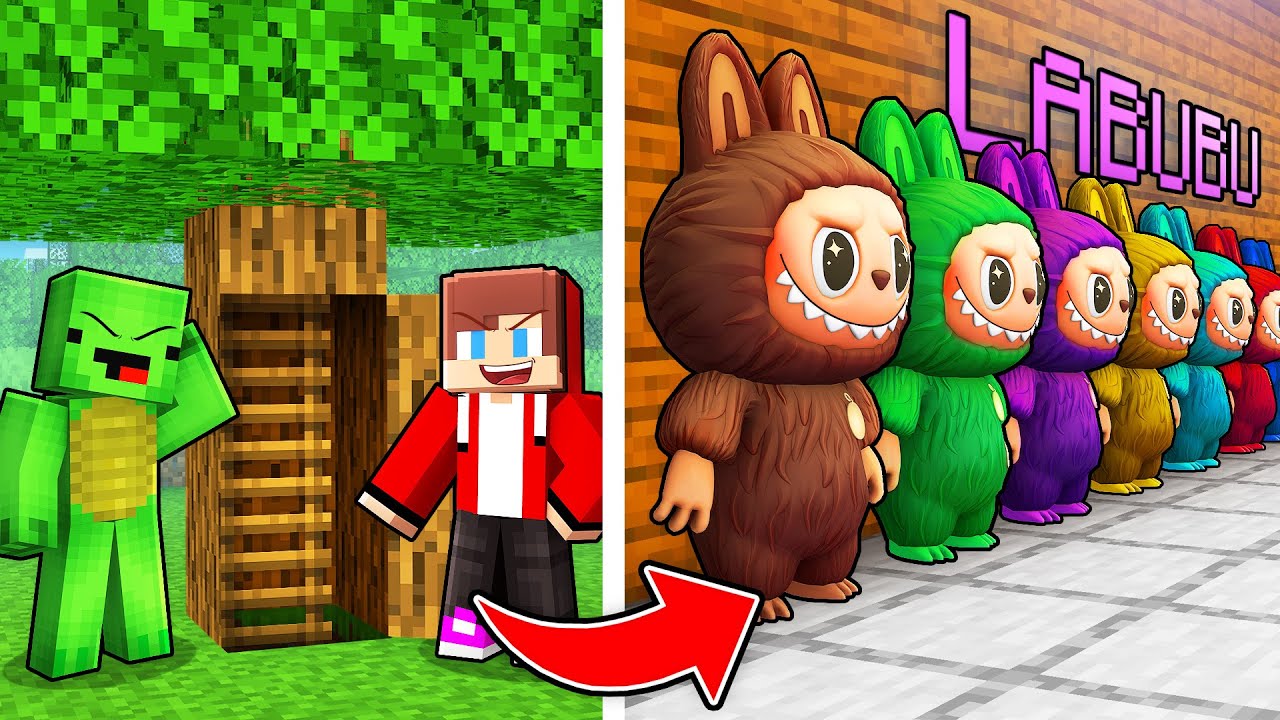 Mikey and JJ Built a LABUBU Secret Base in Minecraft! (Maizen) - YouTube