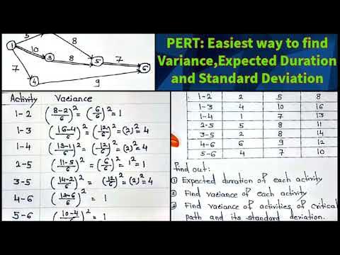 PERT: Finding Variance, Expected Duration and Standard Deviation of the Critical Path|| - YouTube