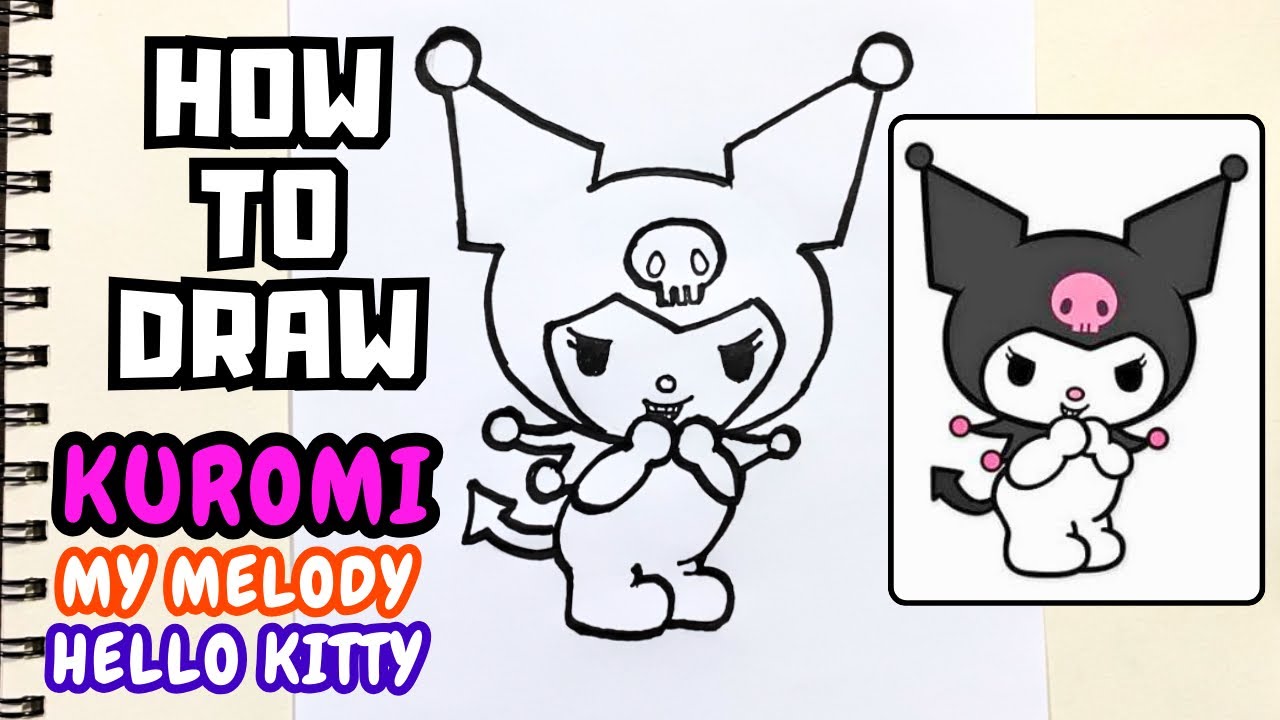 How to Draw Kuromi My Melody Hello Kitty Simple #drawing #draw #kuromi ...