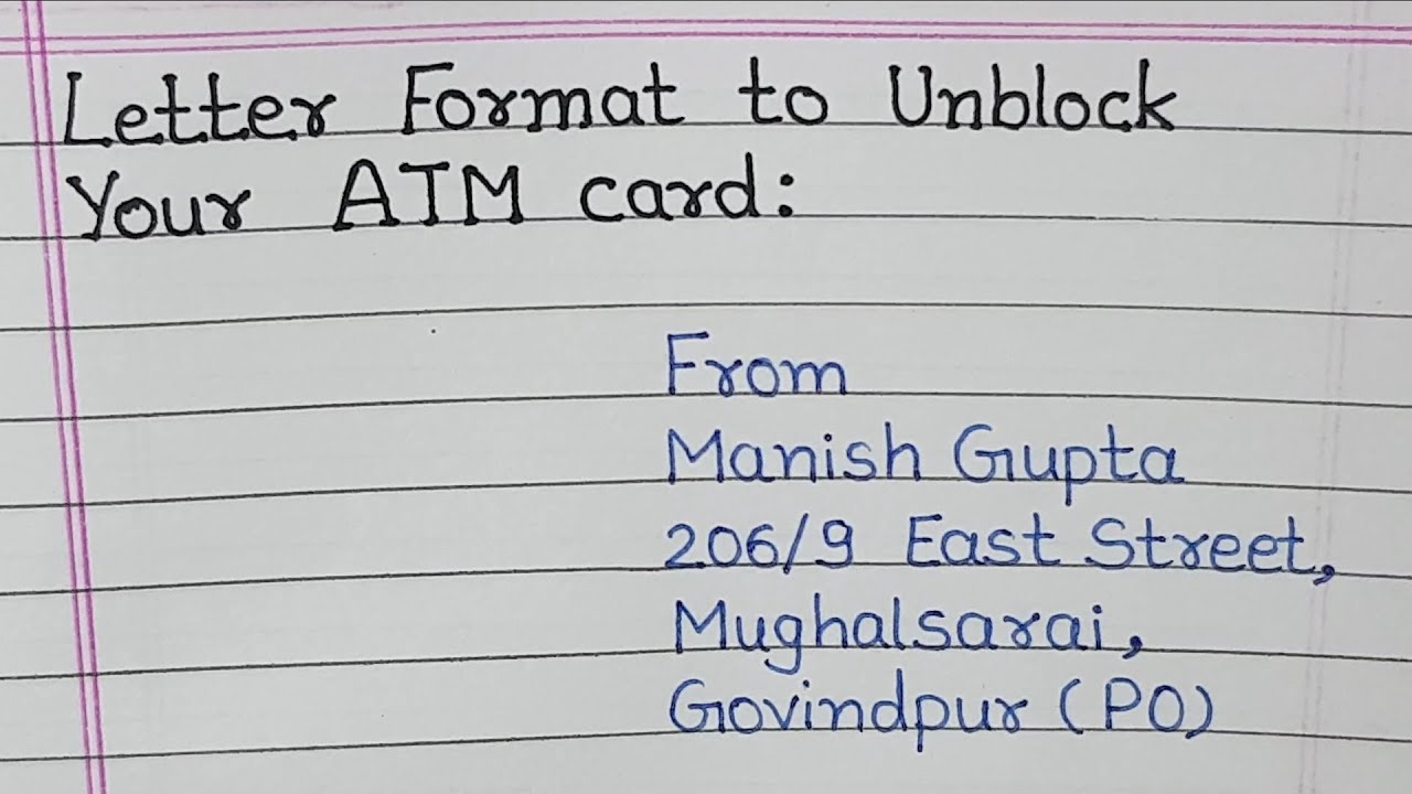 Letter Format To Unblock Your ATM Card PLS Education ATM Card letter-format-to-unblock-your-atm-card-pls-education-atm-card