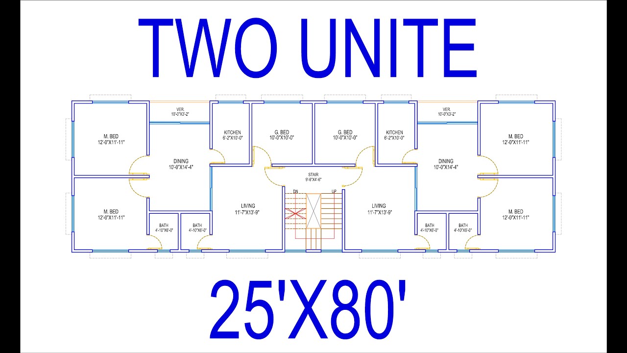 HOUSE PLAN DESIGN | EP 19 | 2000 SQUARE FEET TWO-UNIT HOUSE PLAN ...