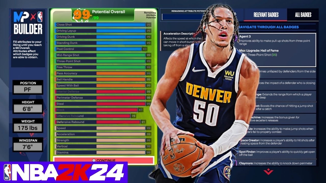 Best Power Forward Nba2k24 Contact Dunks + Gold Immovable Enforcer ...