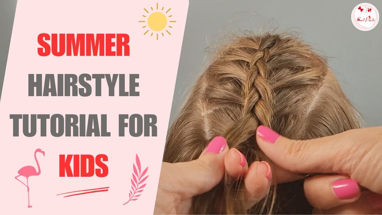 SUMMER HAIRSTYLE TUTORIAL FOR KIDS 💕 a Dutch braid with a high ponytail ...