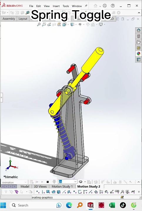 Spring toggle mechanism Animation - YouTube