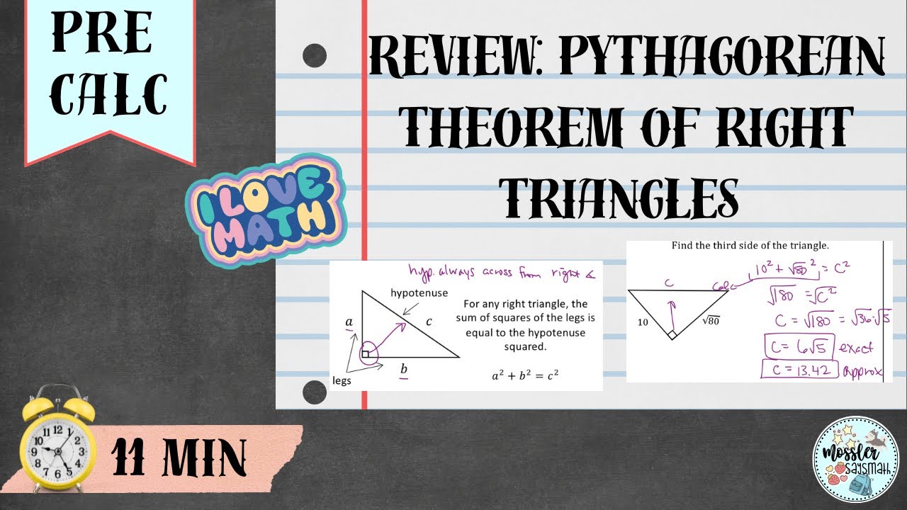 Pythagorean Theorem (Triangle Trig Review) - YouTube