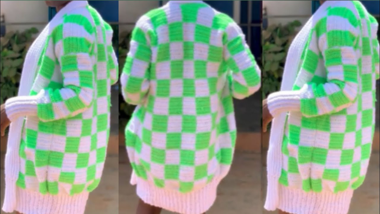How to make a crochet checkered sweater/beginner friendly - YouTube