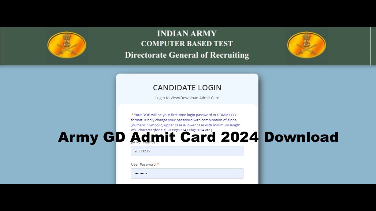 army admit card 2024 how to download it. - YouTube