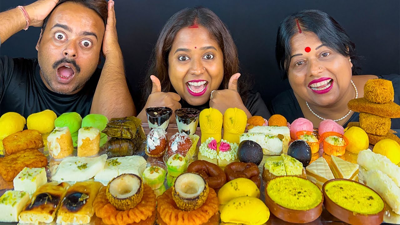 Sweets Challenge | Indian Desserts Eating Challenge | Indian Sweets ...