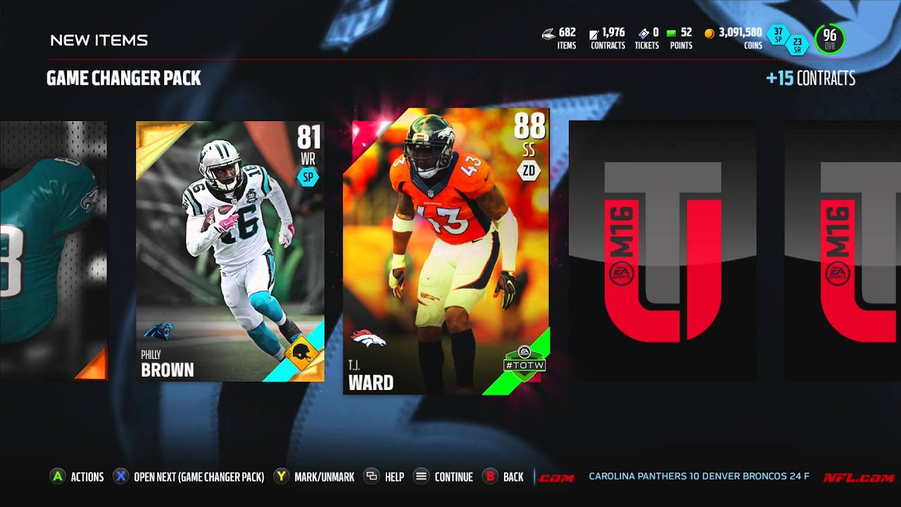 Madden NFL 16 - Game Changer Bundle Opening - Superbowl Legend Topper ...