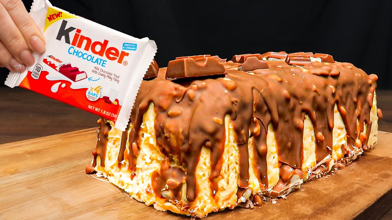 How to make a Kinder Chocolate Cake dessert at home! Super Simple only ...
