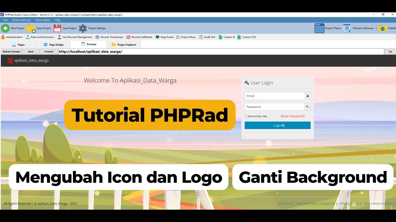 Mengubah logo, icon dan background di PHPRad #PHPRad #nocoding - YouTube