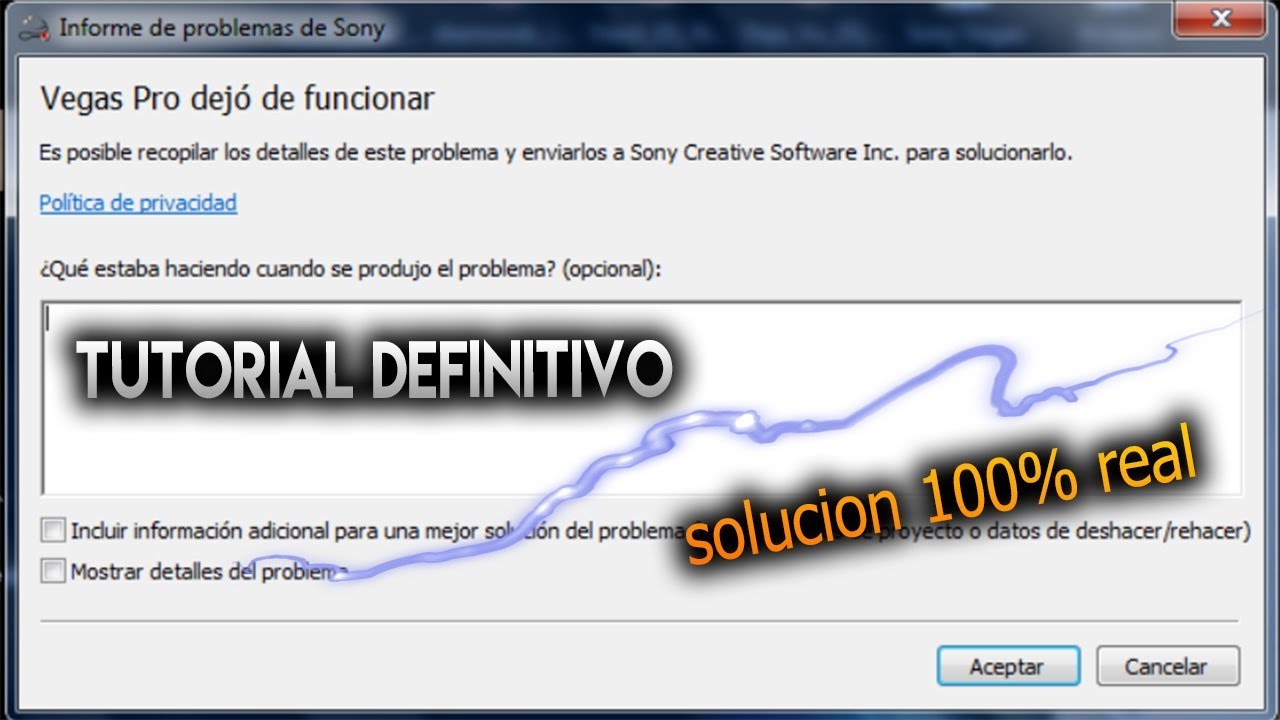 solucion a VEGAS DEJO DE FUNCIONAR. VEGAS ERROR: Unmanaged Exception ...