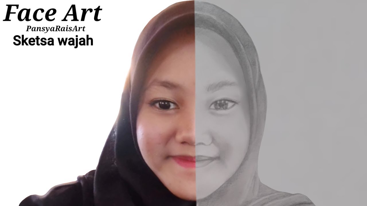 FACE ART | Sketsa wajah | With Pencil | Pansya Rais Art 🇮🇩 - YouTube