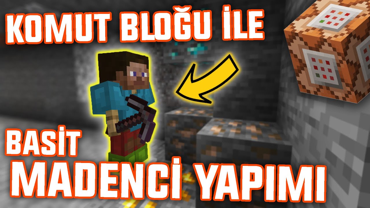 KOMUT BLOĞU İLE MADENCİ YAPIMI | Minecraft Komut Okulu #38 - YouTube