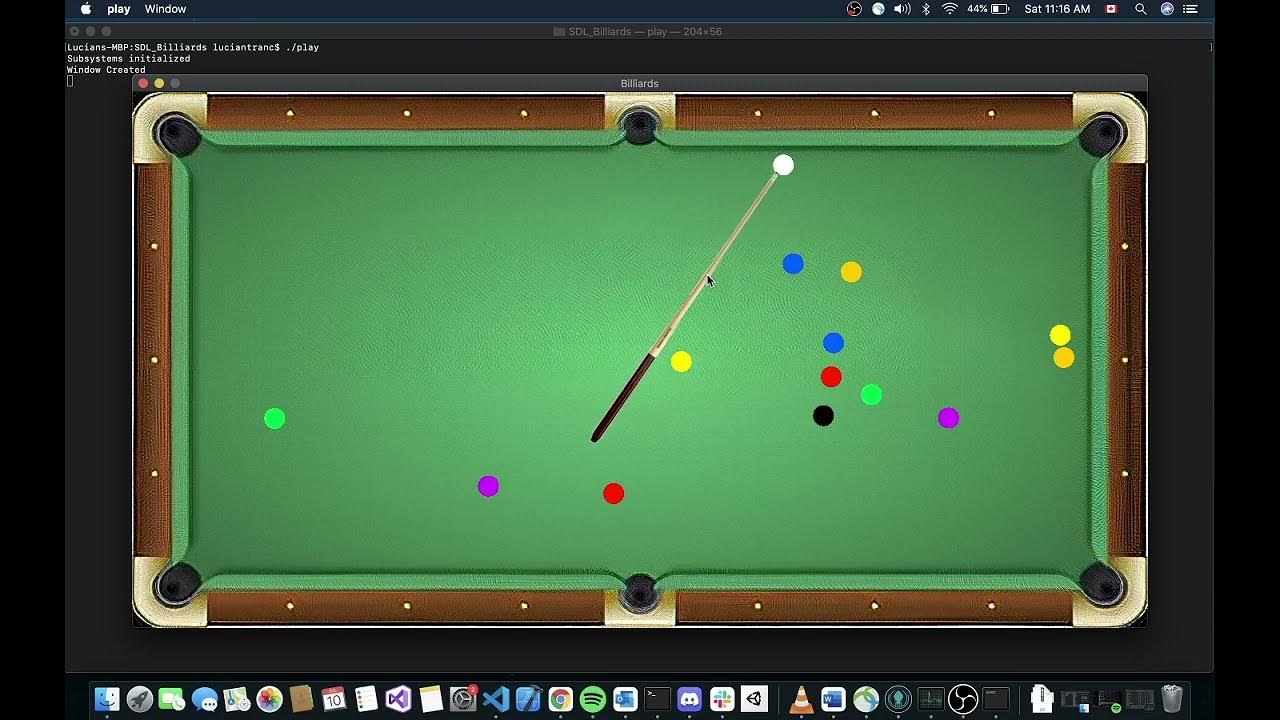 Billiards Game (C++, OpenGL, SDL) - YouTube
