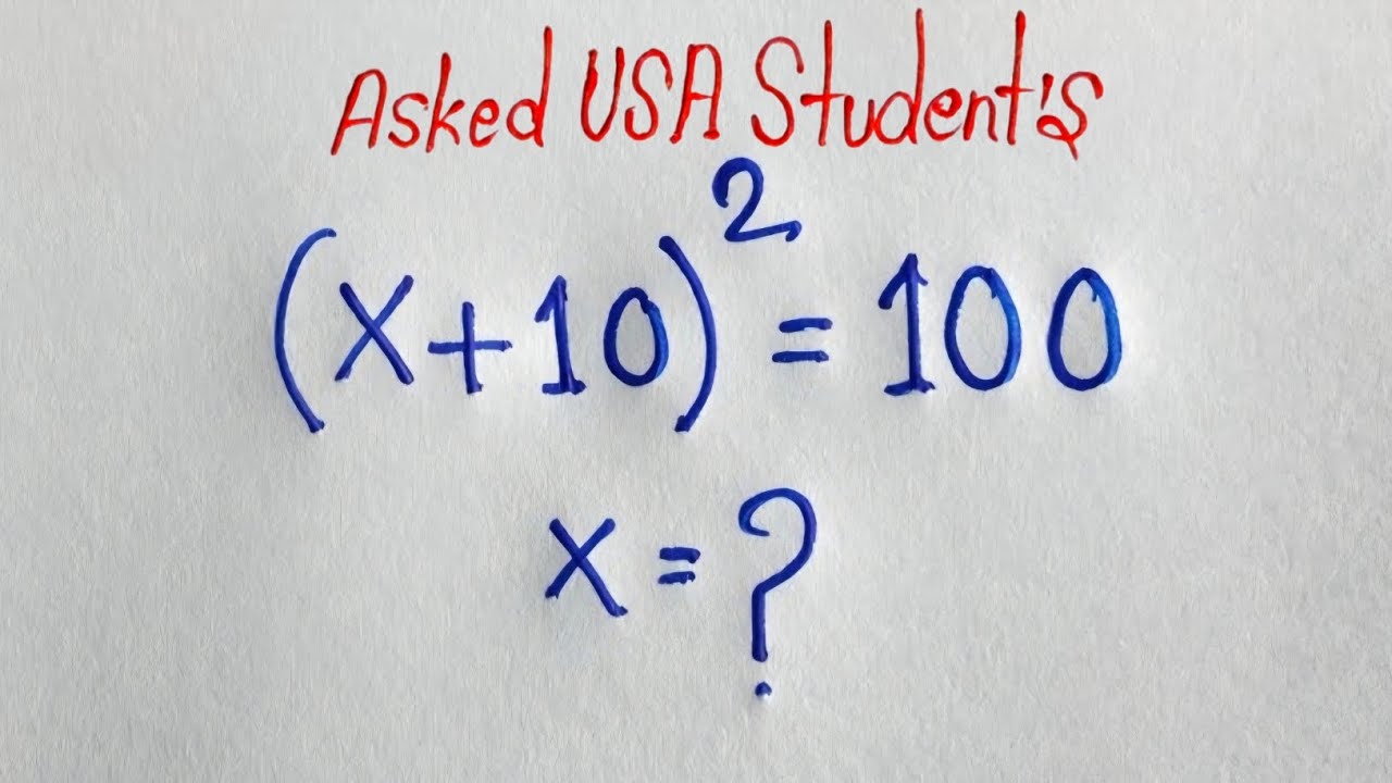 USA | A nice Algebra problem :X=? - YouTube