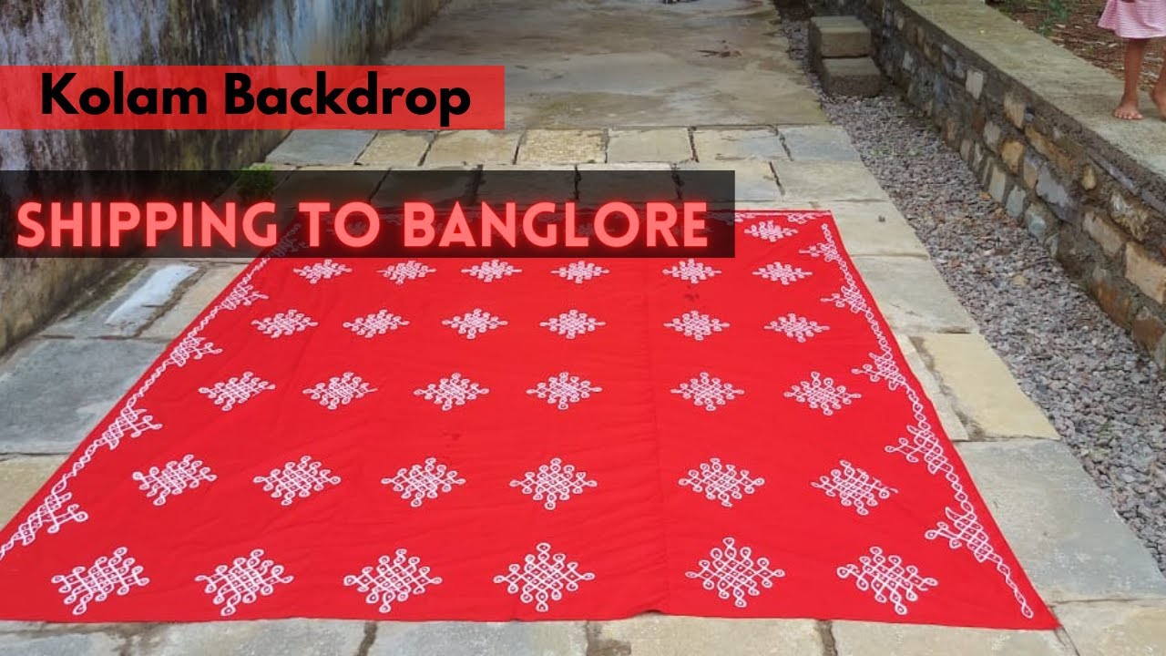 Kolam backdrop shipping to Banglore || rangoli backdrops || village ...