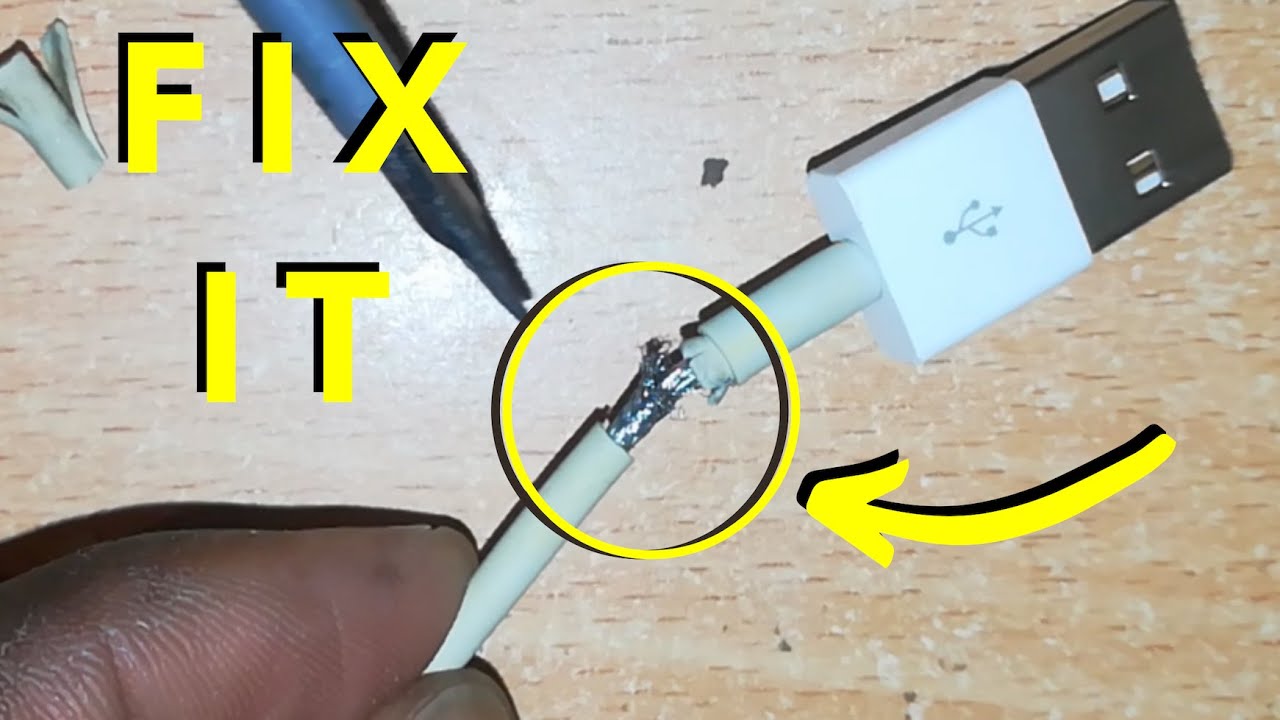 How to repair iPhone, iPad, iPod Apple Lightning USB Cable- NO HEAT ...