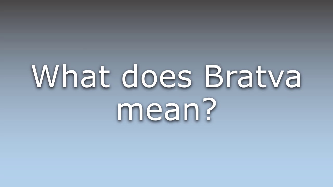 What does Bratva mean? - YouTube